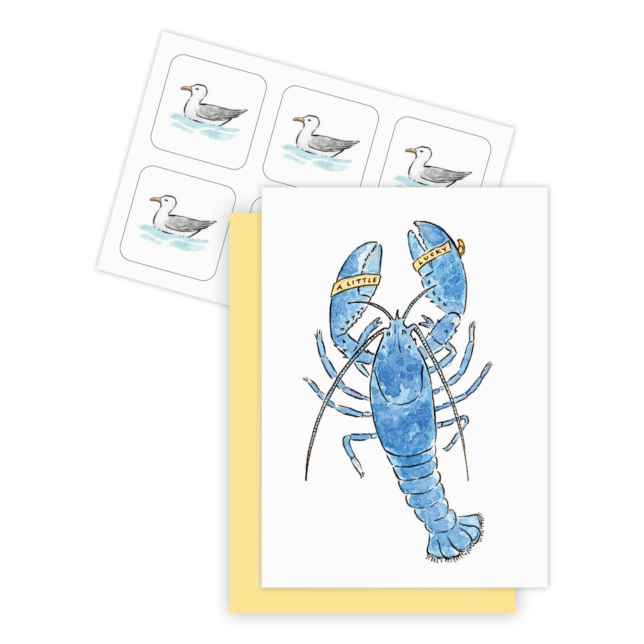 Lucky Blue Lobster – Mini Note Cards – Holly and Olive